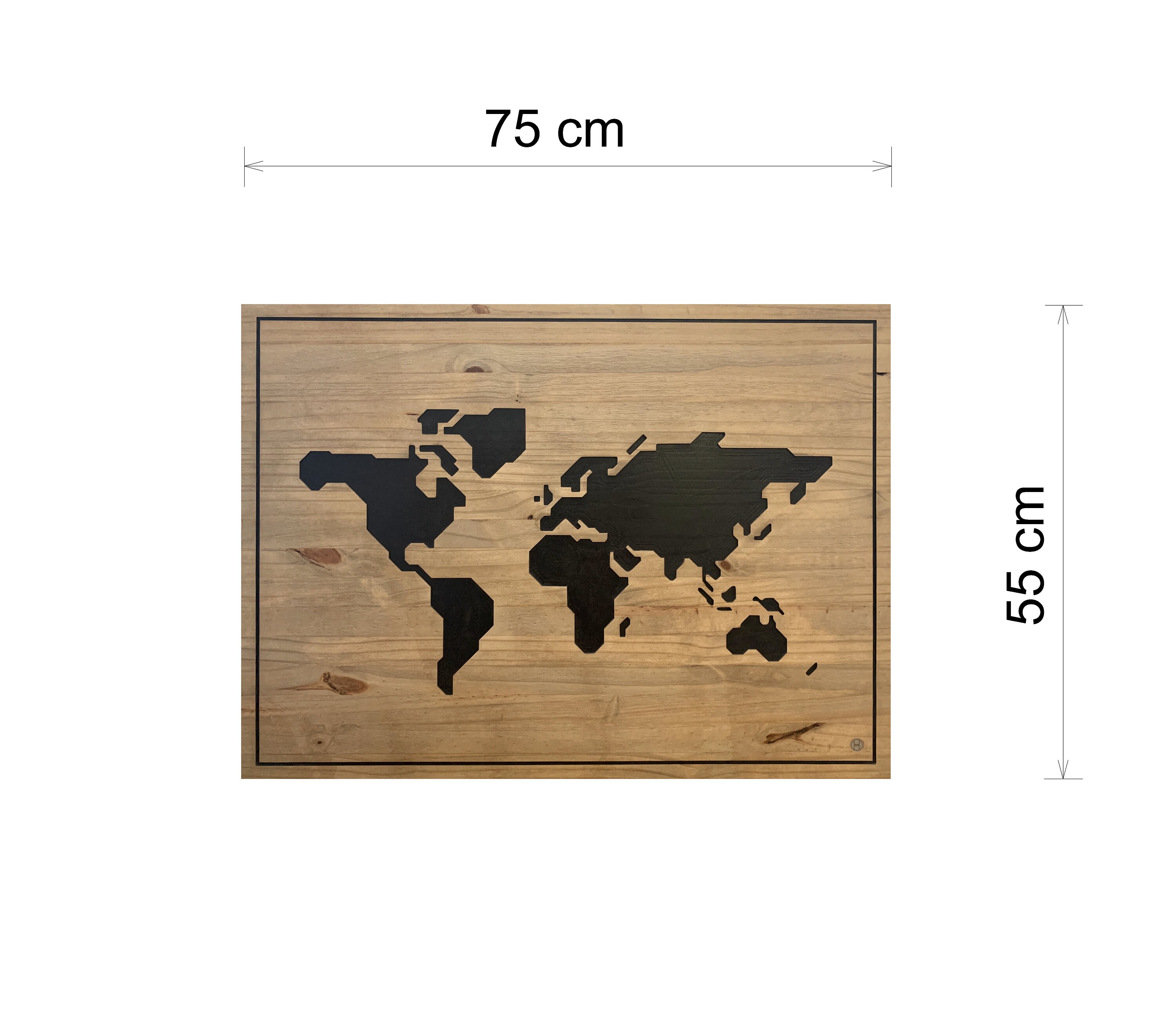 Wooden Wall Picture Engraved World Map Wall Decoration for the Living ...