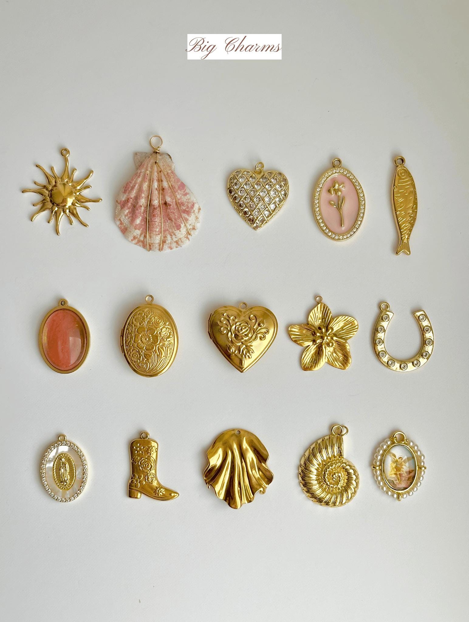 Vintage Charm Soup – Bundle Gold Plated Retro Charms | Jewelry Pendants ...