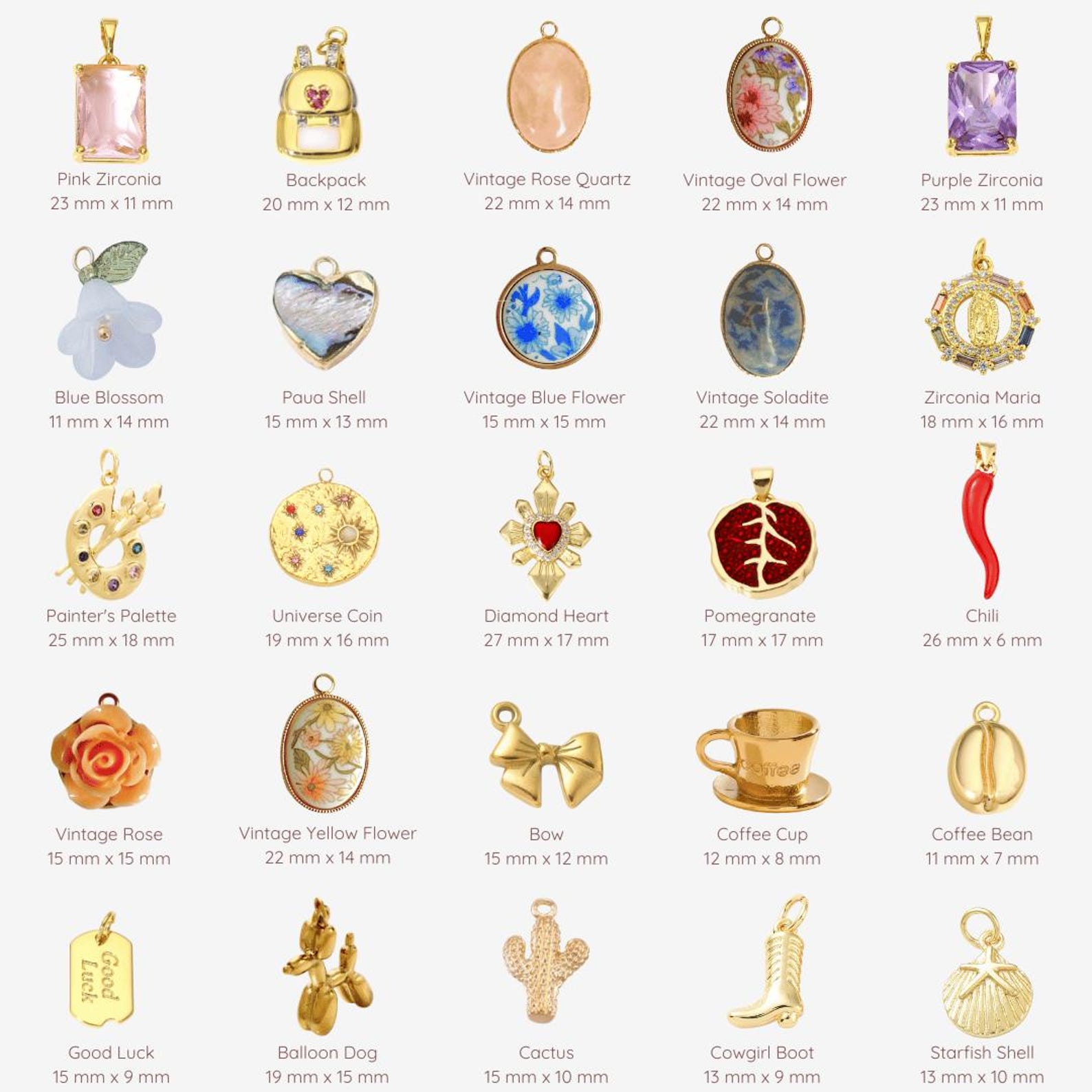 DIY Charm Soup Starter Kit – Gold Plated Charms for Jewelry Making ...