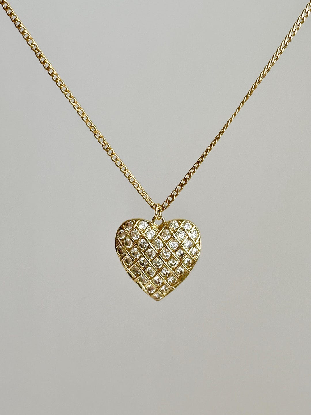Harriet Necklace - Gold-plated Heart Necklace With Zirconia – Sparkling ...