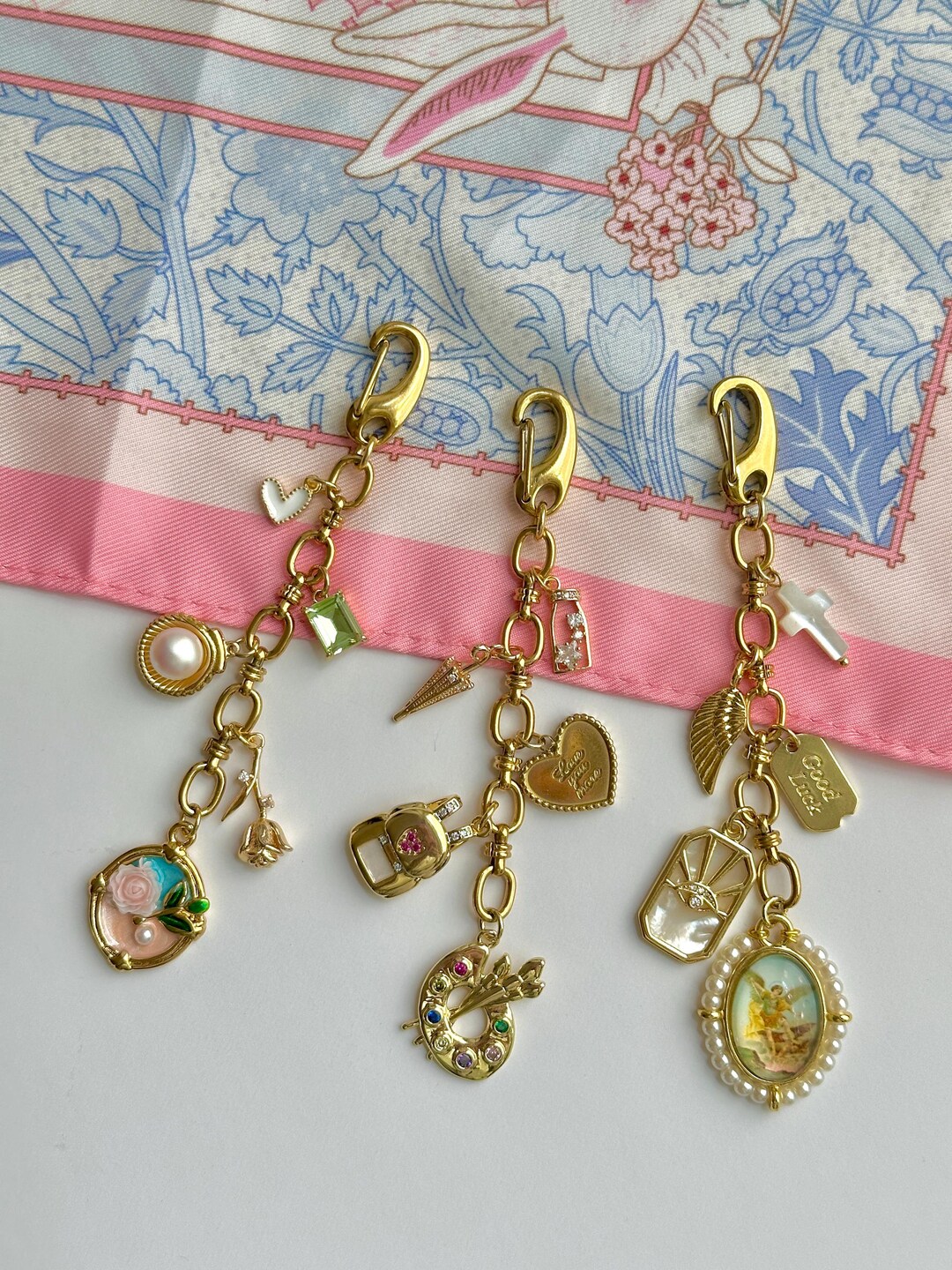 Bagcharm in 18k Gold Stainless Steel | Keychain With Charms | Handmade ...