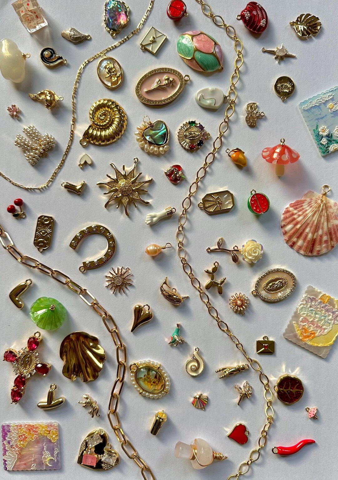 Choose Your 7 or 9 Charms – Unique 18K Gold Plated Custom Charm ...