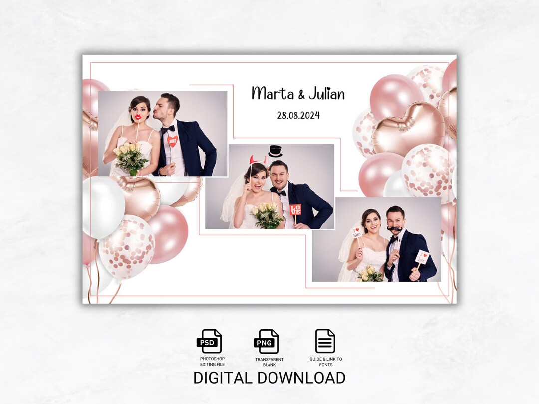 Photo Booth Template, Photo Box Template, Wedding, Birthday, Party ...