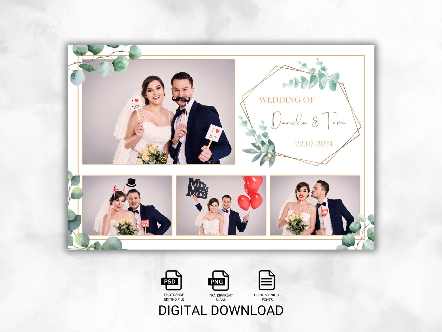 Photo Booth Template, Photo Box Template, Wedding, Birthday, Party ...