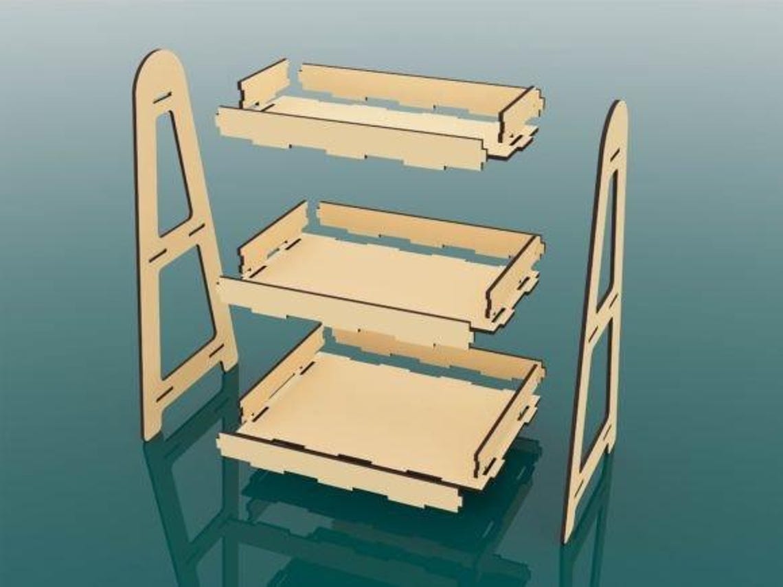 Display Stand Laser Cut Svg Files , 3 Shelf Display Stand Files - Etsy