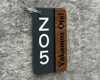 Customizable Hotel Keychain, Engraved Hotel Room Keychain, Keychain ...