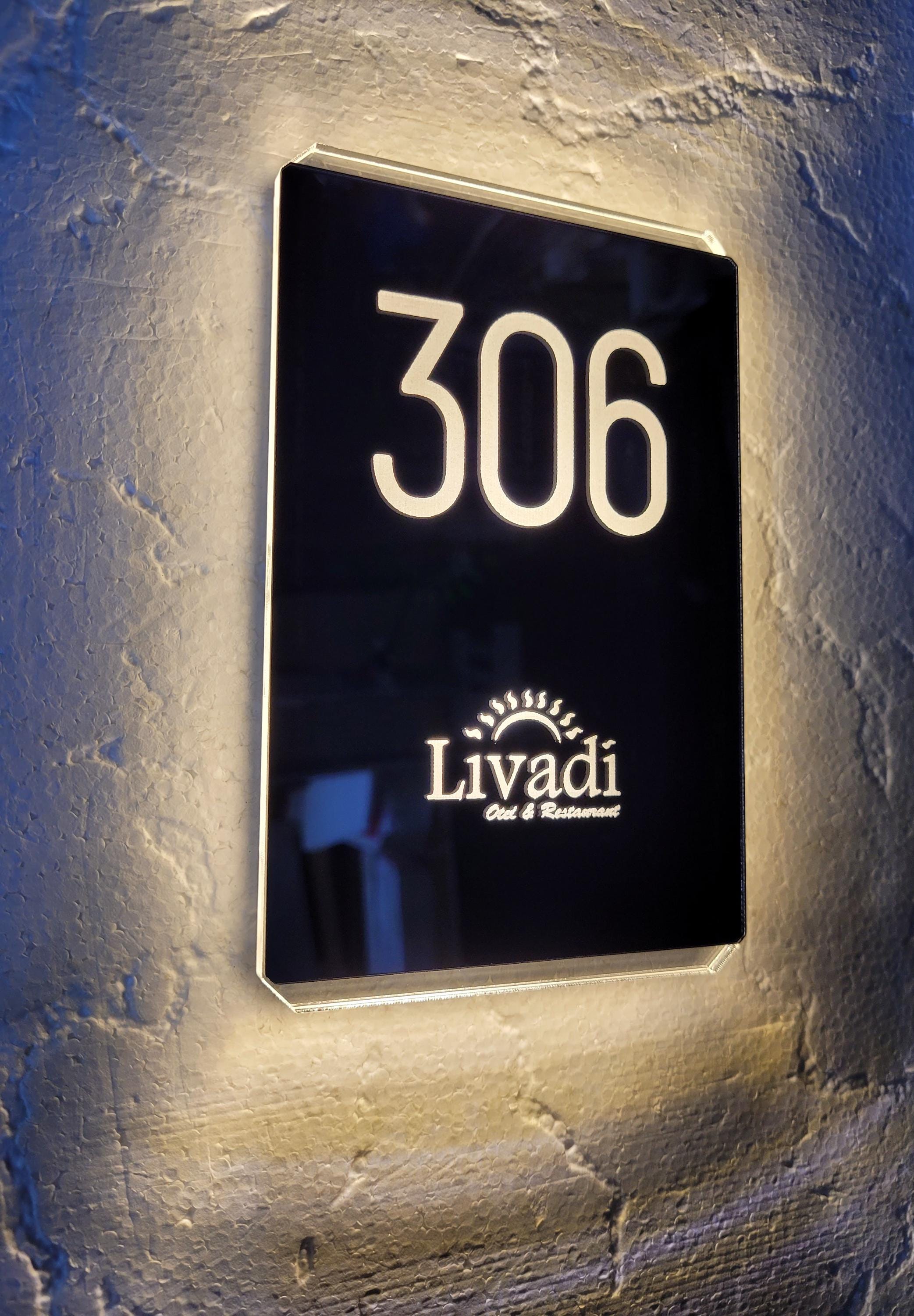 Illuminated LED Custom Indoor Mirrored Logo Engraved Modern Door Sign ...