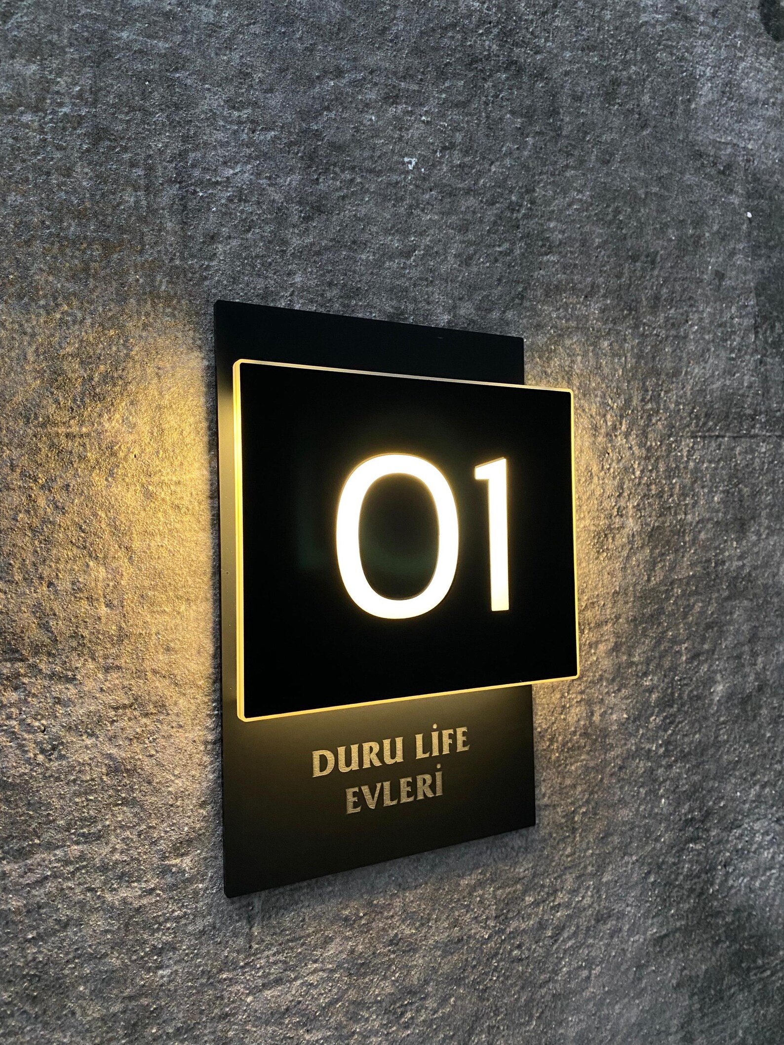 Illuminated LED Custom Indoor Logo Engraved Door Number Sign, Hotel ...