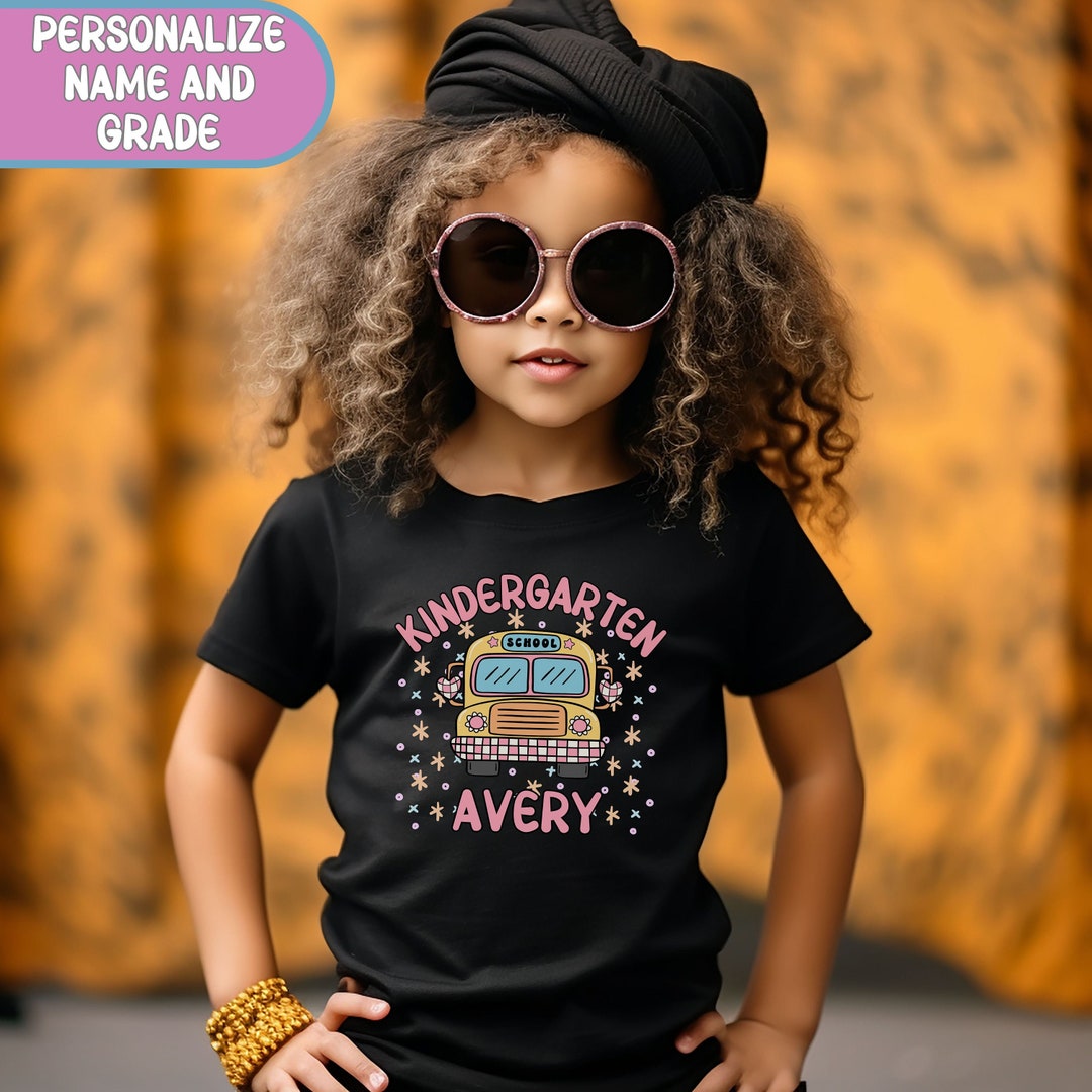 Cute Personalized Back to School Bus Tshirt, Kids Tshirt for Boy or ...