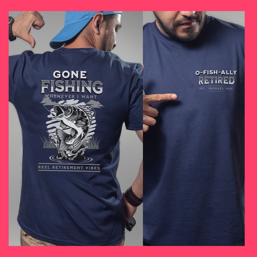 Personalized Gone Fishing Shirt, Mens Fishing Tshirt, Funny Graphic ...
