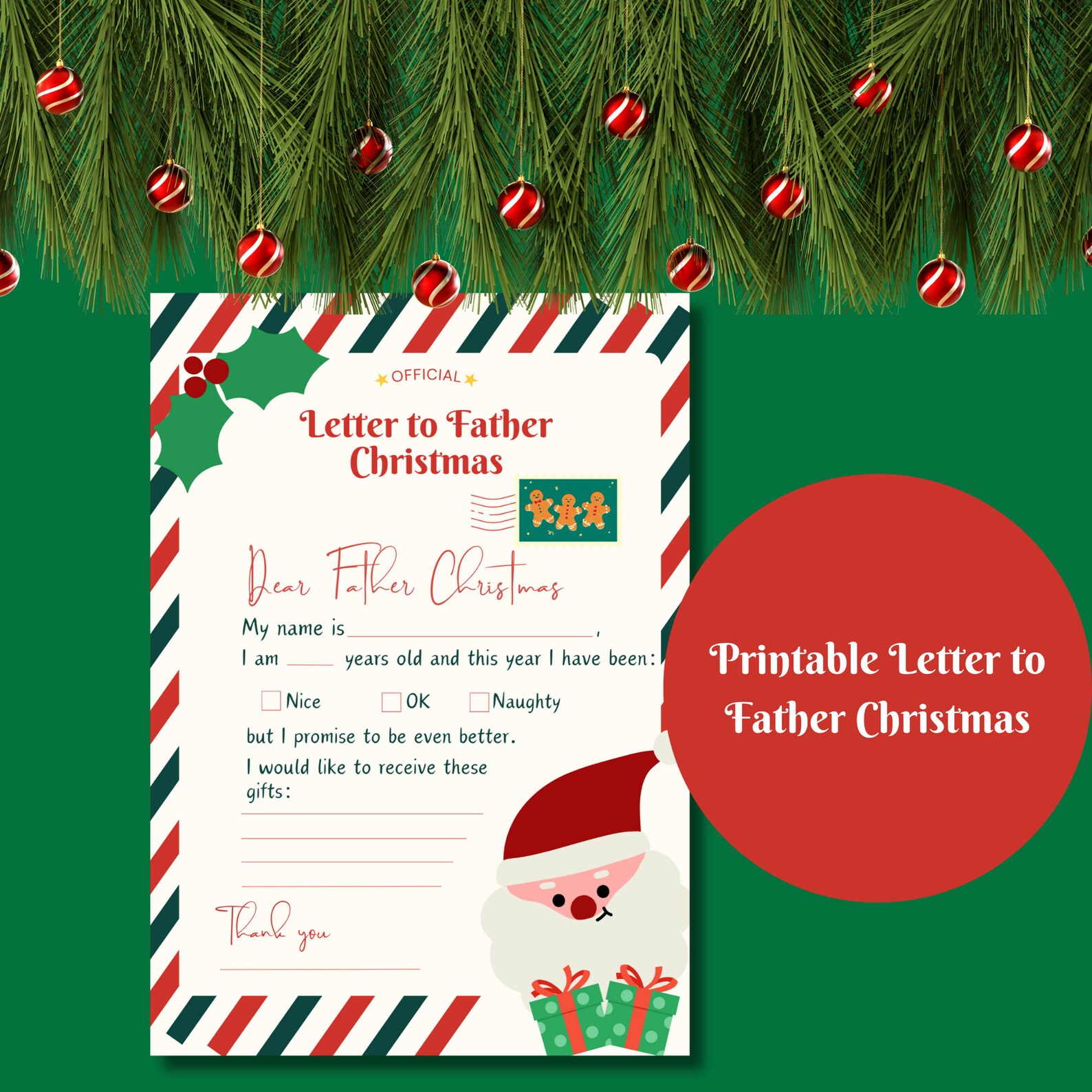 Letter to Father Christmas Letter to Santa - Etsy