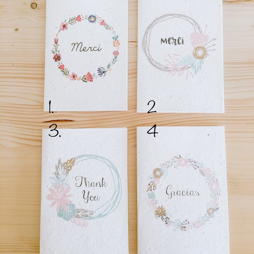 Thank You Plantable Seed Card, Greeting Card, Eco Friendly Compostable ...