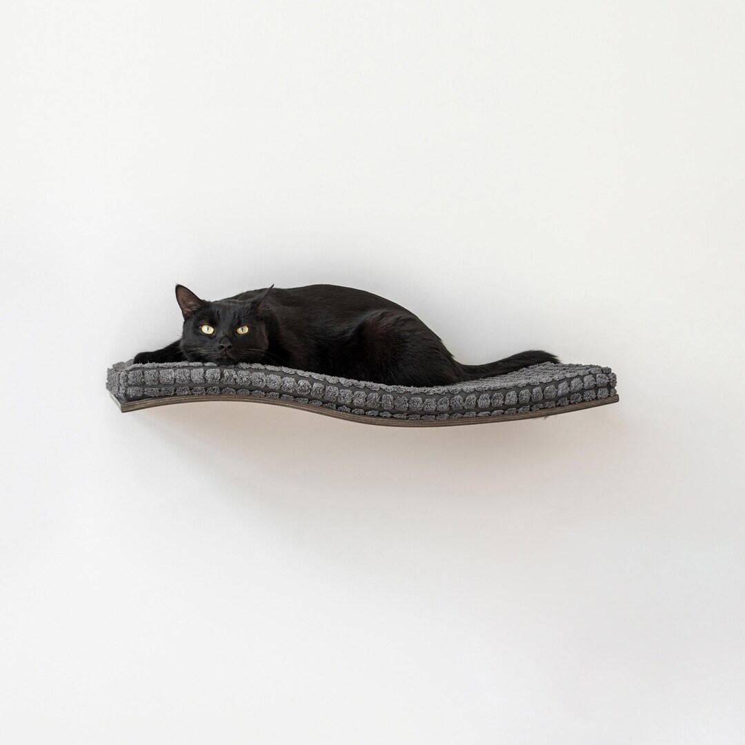 Modern Cat Wall Bed: Beech Wood Perch With Velour Cushion - Etsy Canada
