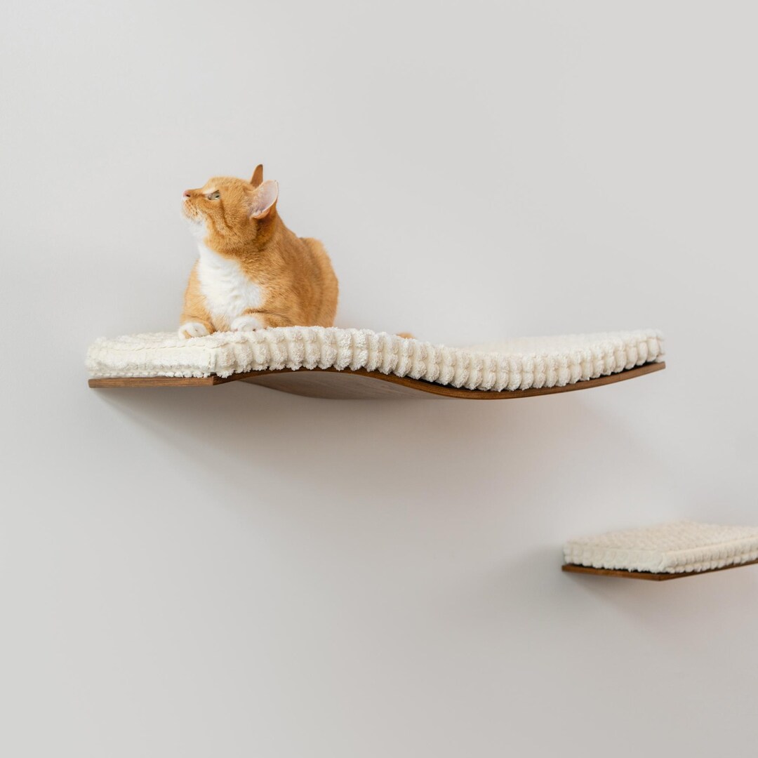 Curved Cat Bed, Cat Wall Shelf, Modern Cat Furniture, Cat Bed, Cat ...