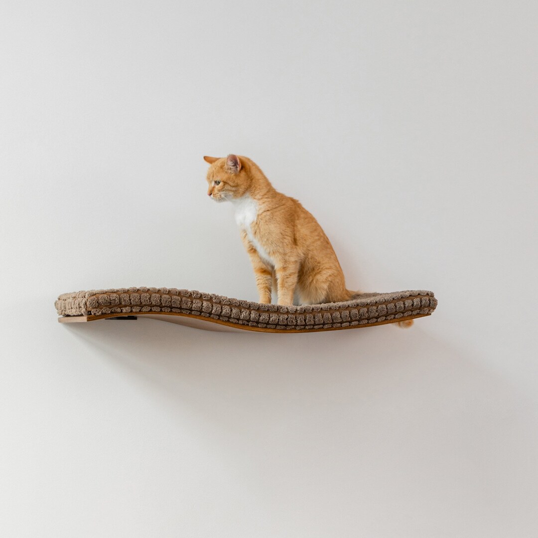 Wall Mounted Cat Shelf: Beech Wood Cat Bed & Climbing Perch - Etsy
