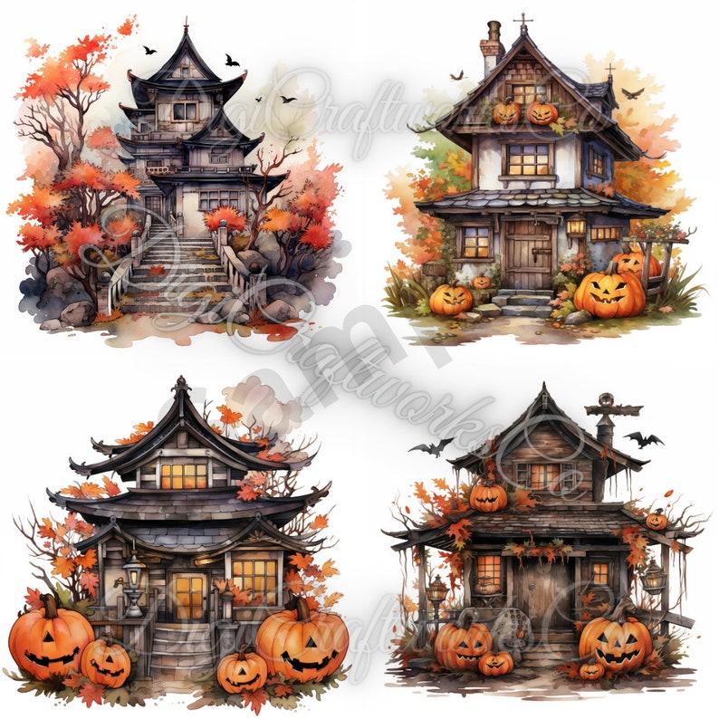 Watercolor Halloween Cliparts Png Ghost, Witch, Vampire, Skeleton ...