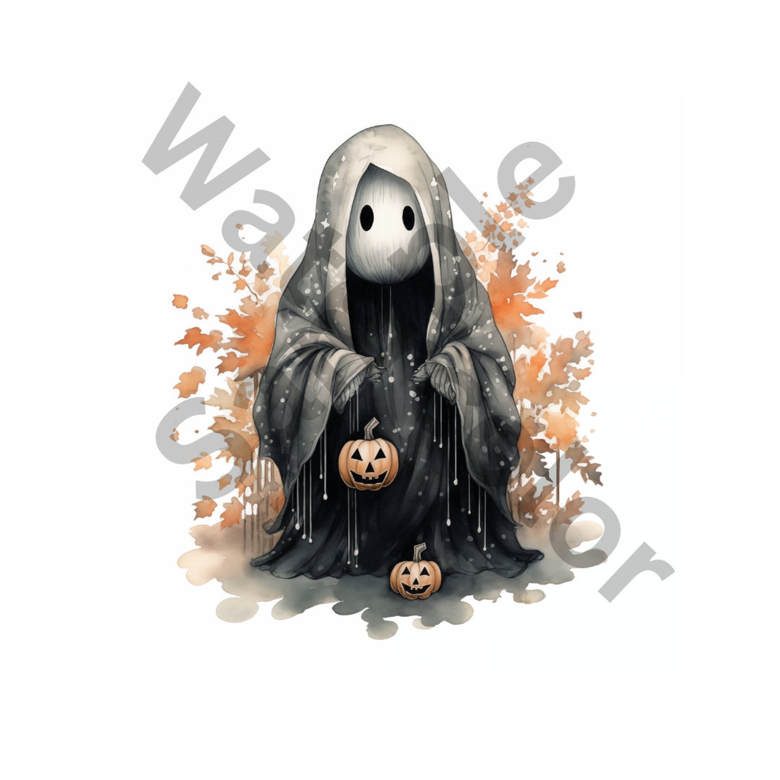 Watercolor Halloween Cliparts Png Ghost, Witch, Vampire, Skeleton ...