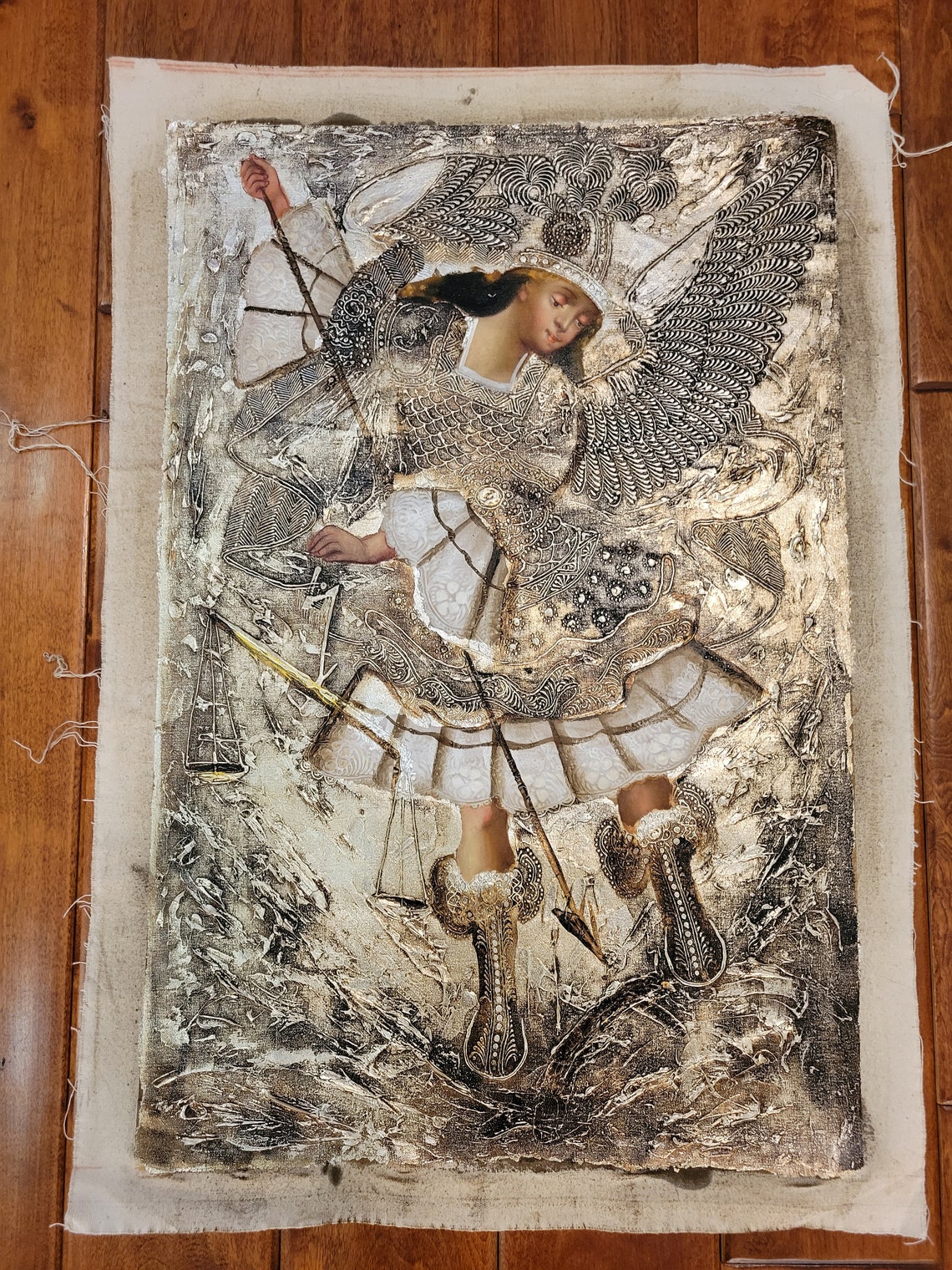 Saint Michael, With Silver Embossing - Etsy