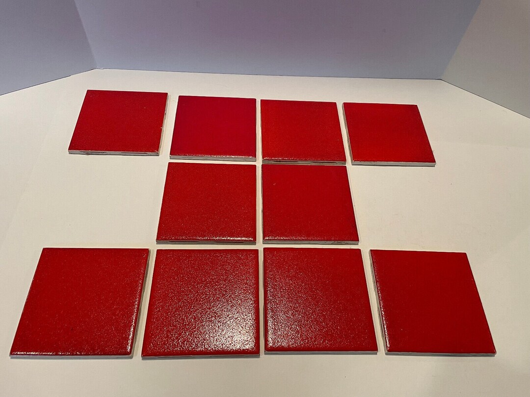 Monarch Tile Crystalline Series Red Crackle Glaze Ceramic Tile 4.25 ...