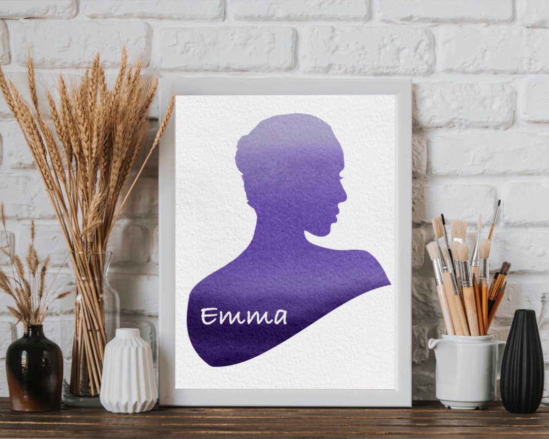 Custom Profile Silhouette Portrait, Watercolor Portrait,kid Custom Art ...