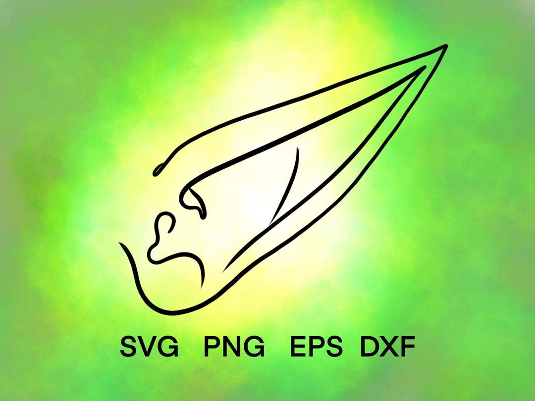 Elf Ears SVG, Elven Ears PNG, Elven Ears Svg, Elf Outline Svg, Black ...