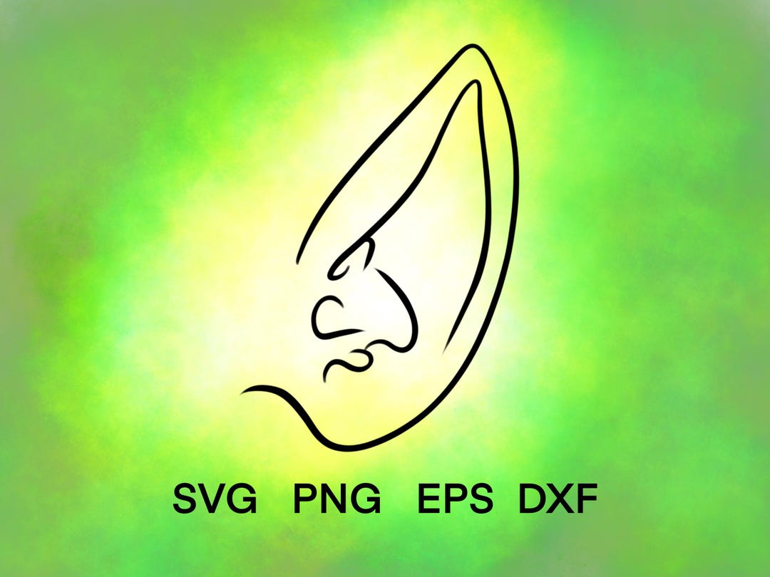 Elf Ears SVG, Elven Ears PNG, Elven Ears Svg, Elf Outline Svg, Black ...