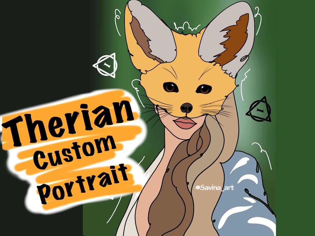 Fennec Fox Custom Therian Portrait From Photo Personalized Therian Art ...