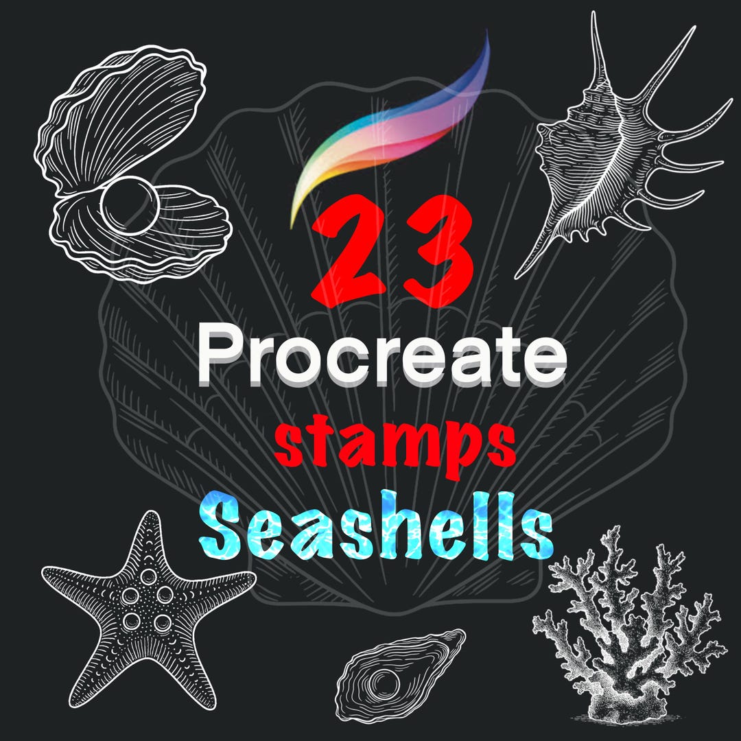 23 Seashells Procreate Stamps Seashells Brushes for Procreate Fashion ...