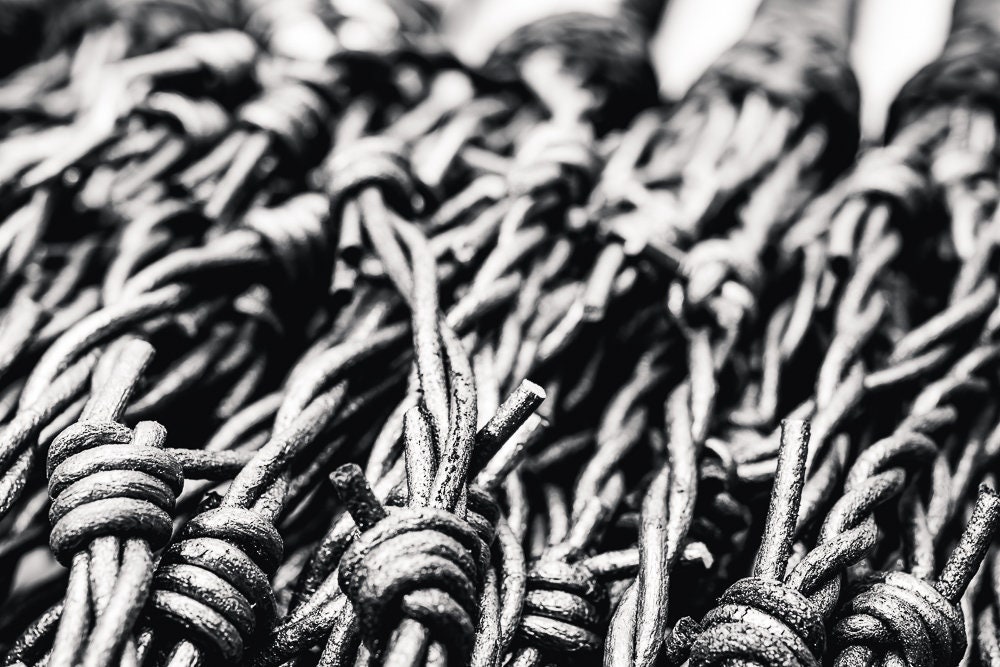 Hand Made Leather Faux Barbed Wire Flogger With Shorter 30cm Long Falls ...