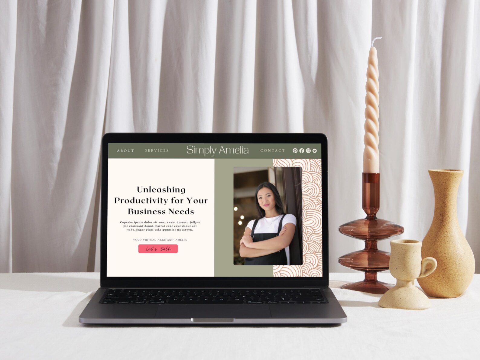 Canva Template for Virtual Assistant | Landing Page, Instant Download ...