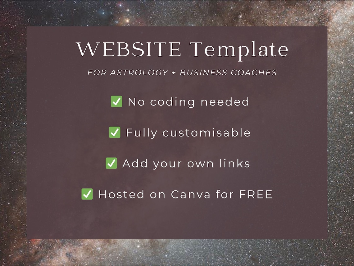 Astrology Coach Canva Website Template | Mystical Landing Page Template ...