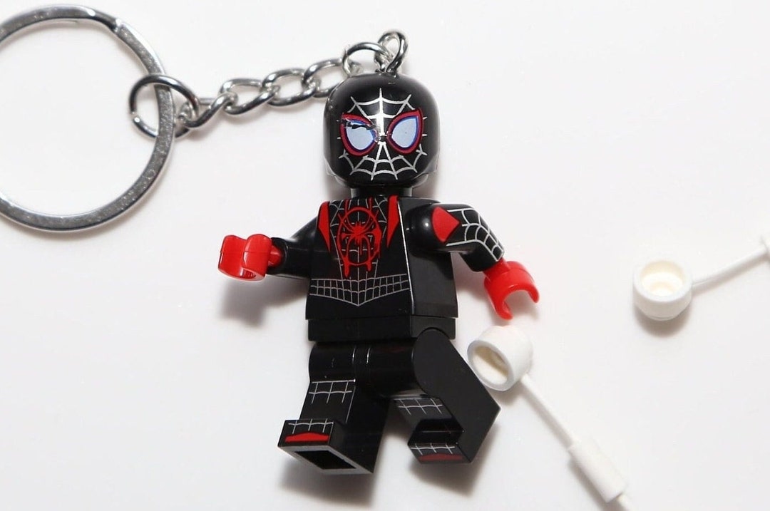 Black Spider-man, Miles Morales, LEGO Keychain for Marvel Universe Fans ...
