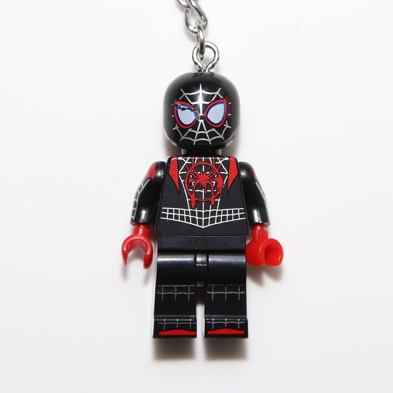Black Spider-man, Miles Morales, LEGO Keychain for Marvel Universe Fans - Etsy