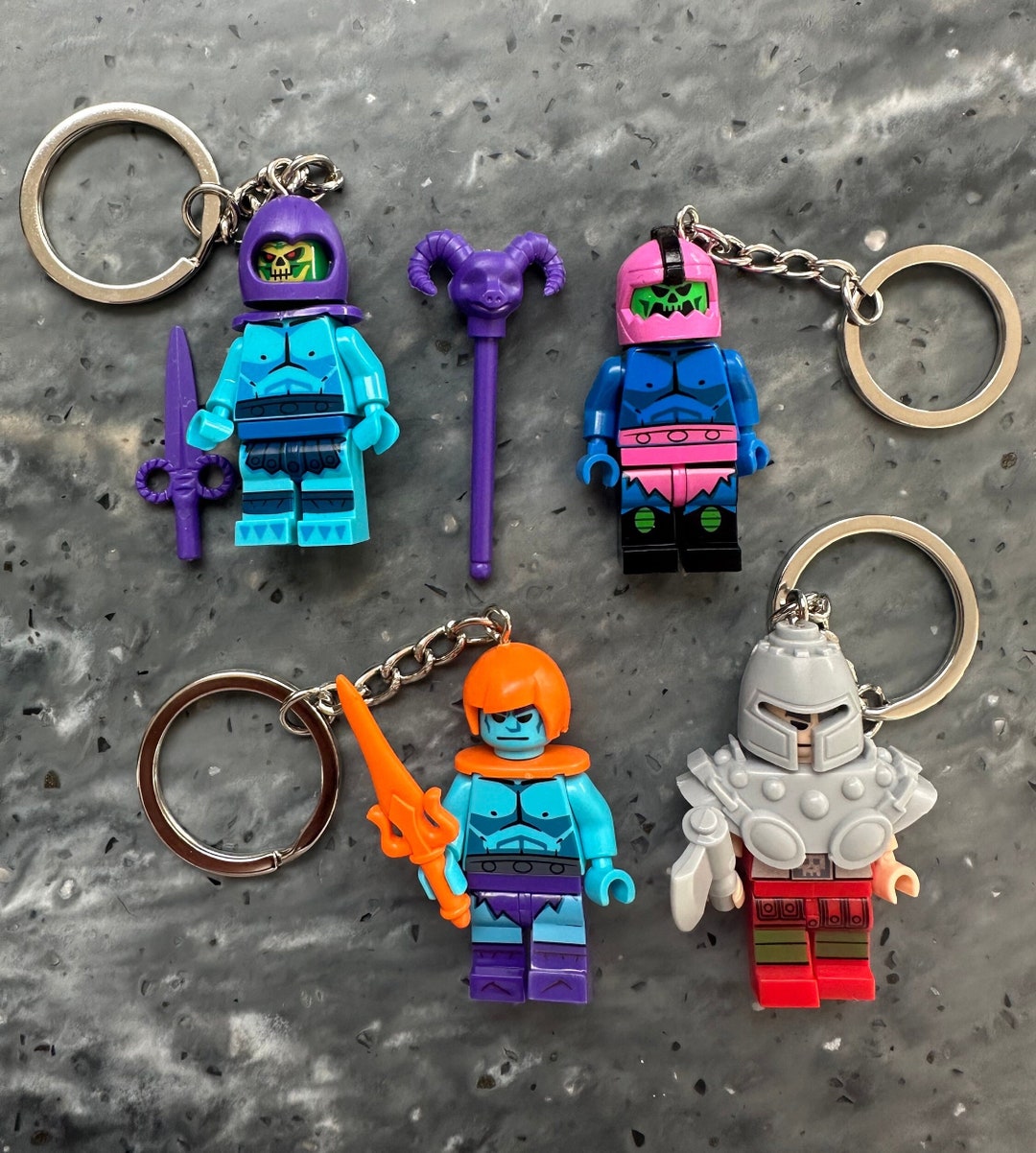 He-man & Skeletor LEGO Keychain for Comic Fans - Etsy