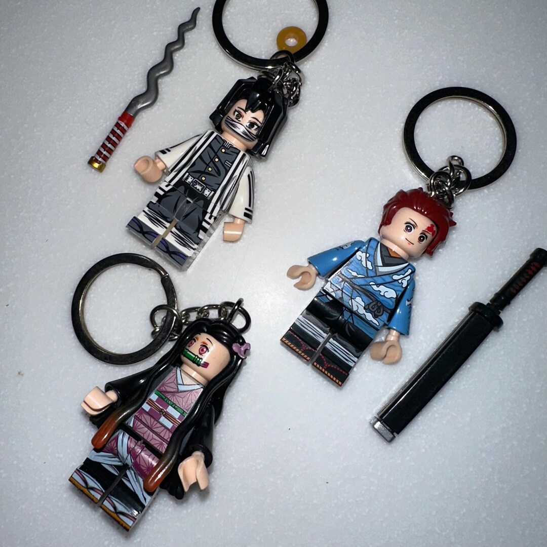 Demon Slayer Lego Key Chain - Nezuko Kamado, Akaza, Obanai Iguro ...