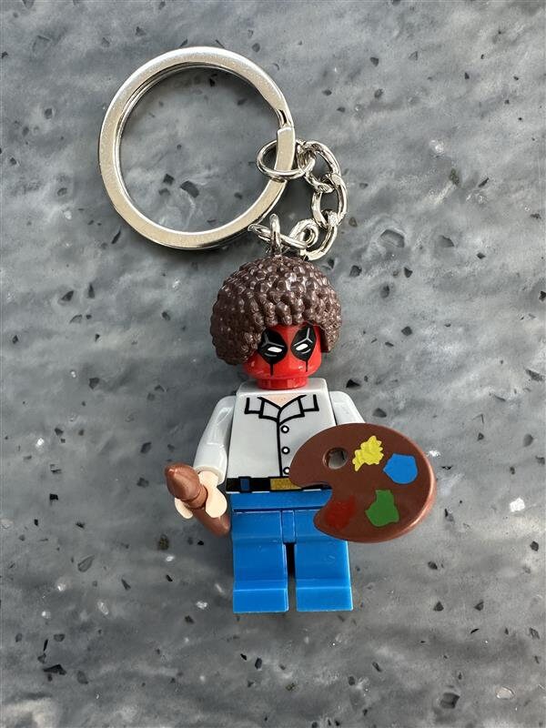 Deadpool & Deadpool Bob Ross and Bob Ross LEGO Keychain - Etsy