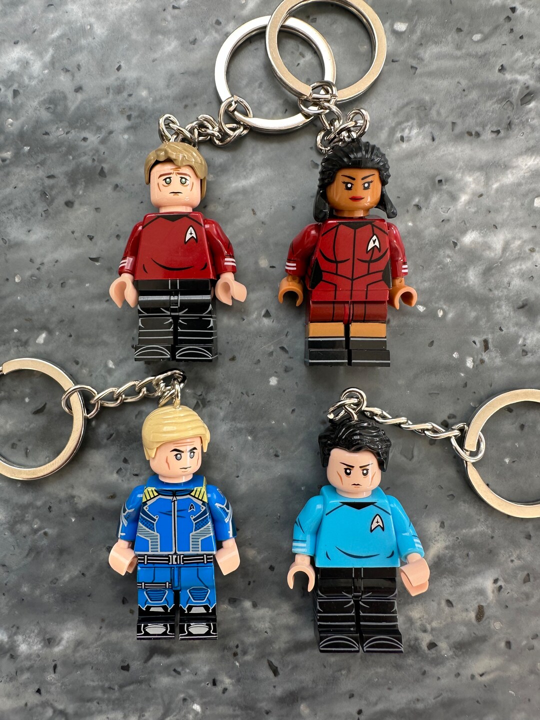 Star Trek LEGO Keychain Including Spok, Admiral James T. Kirk ...