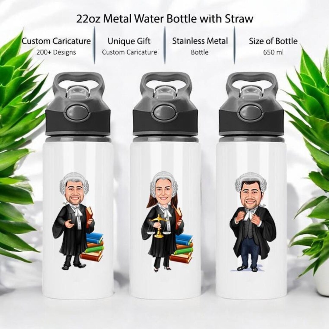 22oz Judge Water Bottle With Straw, Judge Graduation Gift, Funny Judge ...