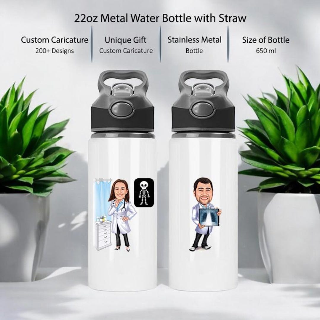 22oz Radiologist Doctor Water Bottle With Straw, Funny Radiologist ...