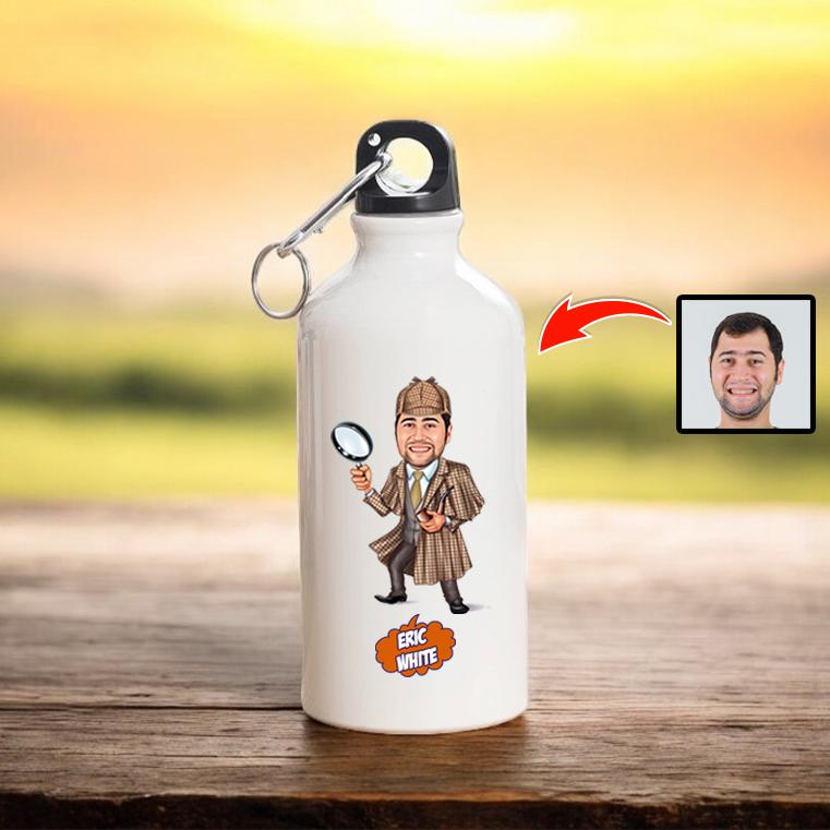 20oz Detective Cartoon Water Bottle, Funny Detective Gift Ideas for Men ...
