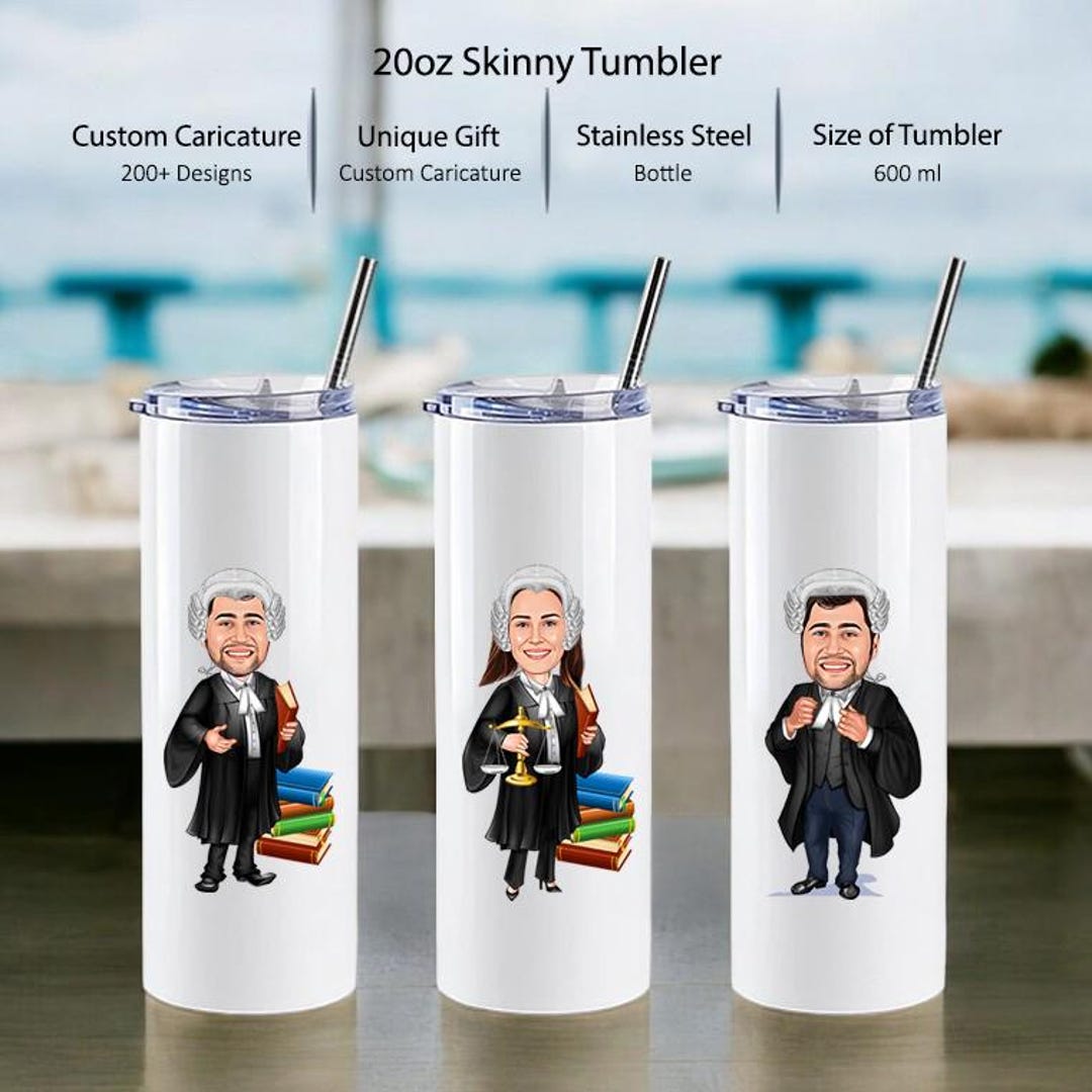 Custom Judge Tumbler With Straw, Funny Judge Gift, Judge Caricature ...