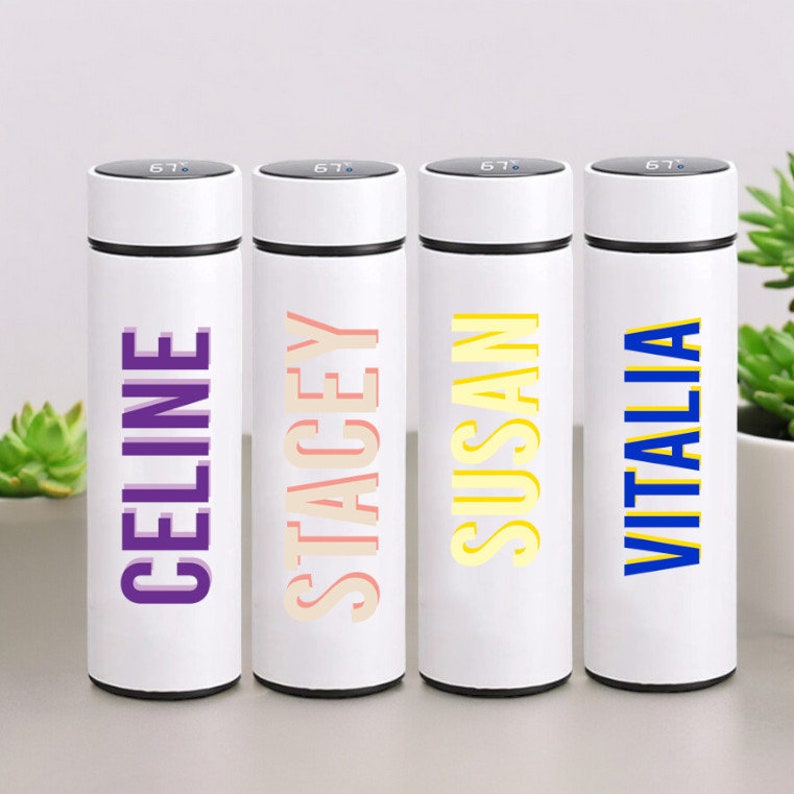 Personalized Shadow Name Tumbler Cup Customized Name Smart Thermos ...