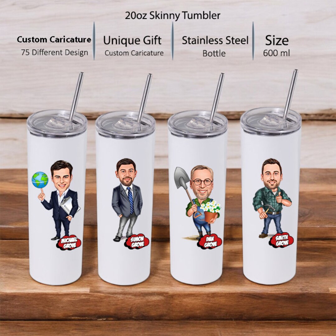 Custom 20oz Skinny Tumbler With Straw, Tumblers for Men, Funny Tumbler ...