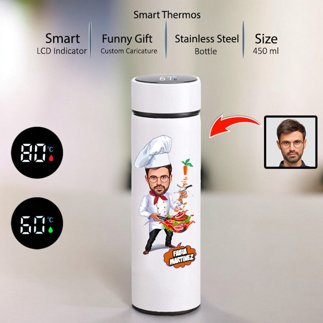 Cook Chef Cartoon 15oz Water Bottle, Funny Chef Gifts for Men, Chef ...