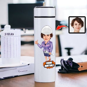 Custom Architect Stainless Steel Thermos With LCD Display, Personalized 450ml Architect ...