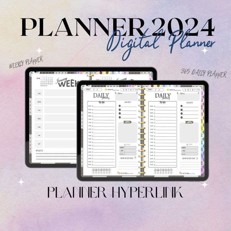 2024 Digital Planner, 2024 iPad Planner , Daily Digital Planner 2024 ...