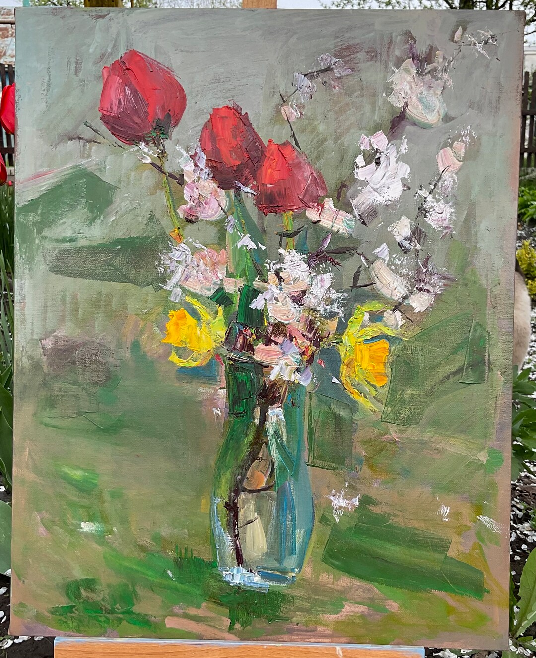 Spring Flowers, Oil on the Canvas, 50 X 40 Cm, 2024, Ukraine. - Etsy