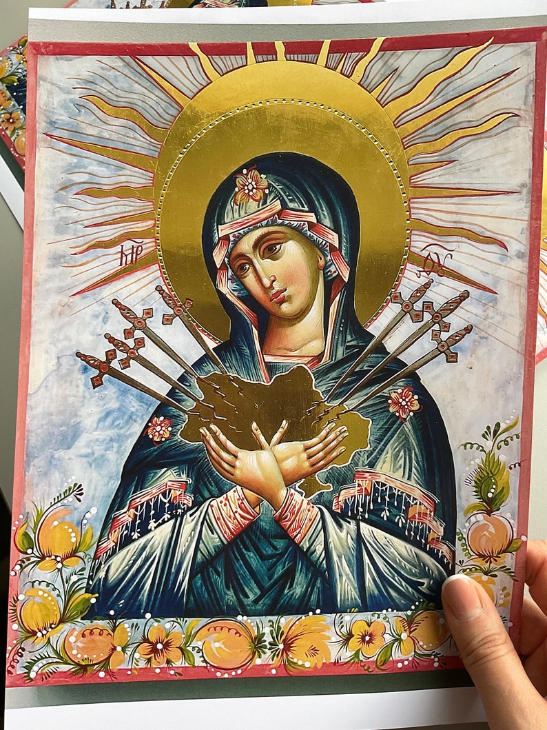 Virgin Mary of Mercy Over Ukraine. Icon for Order - Etsy