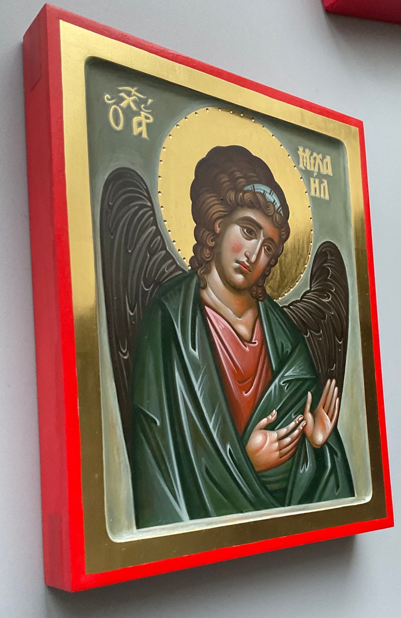 Icon of Saint Archangel Michael. Board, Pavoloka, Levkas, Gold Leaf ...