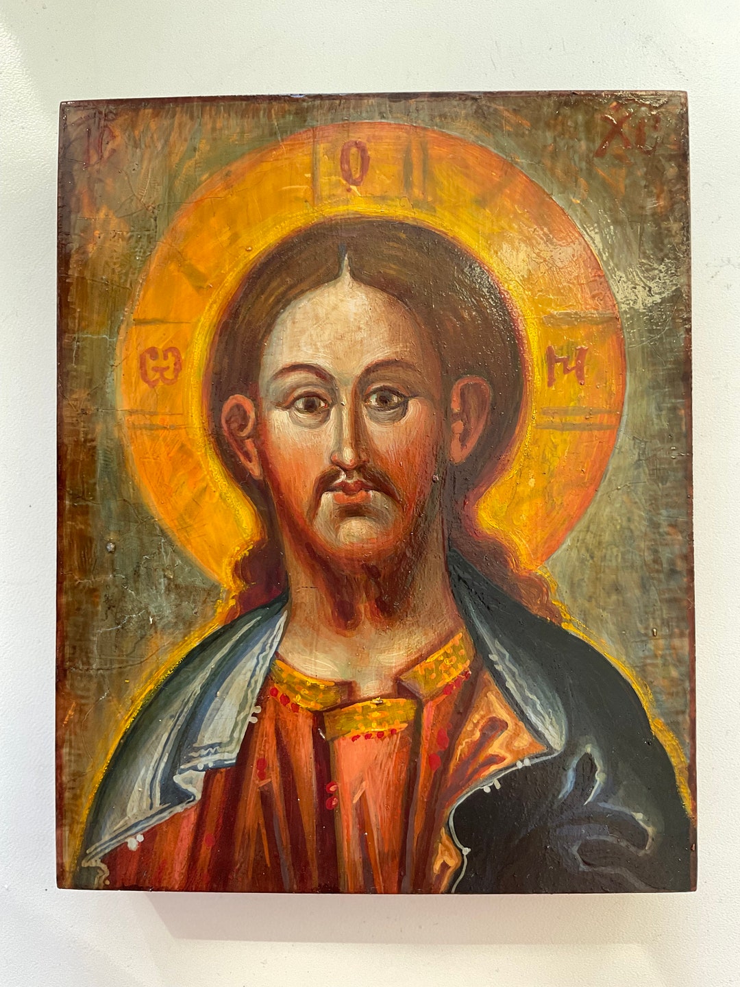 Handwritten Icon of Jesus.ukrainian Style - Etsy